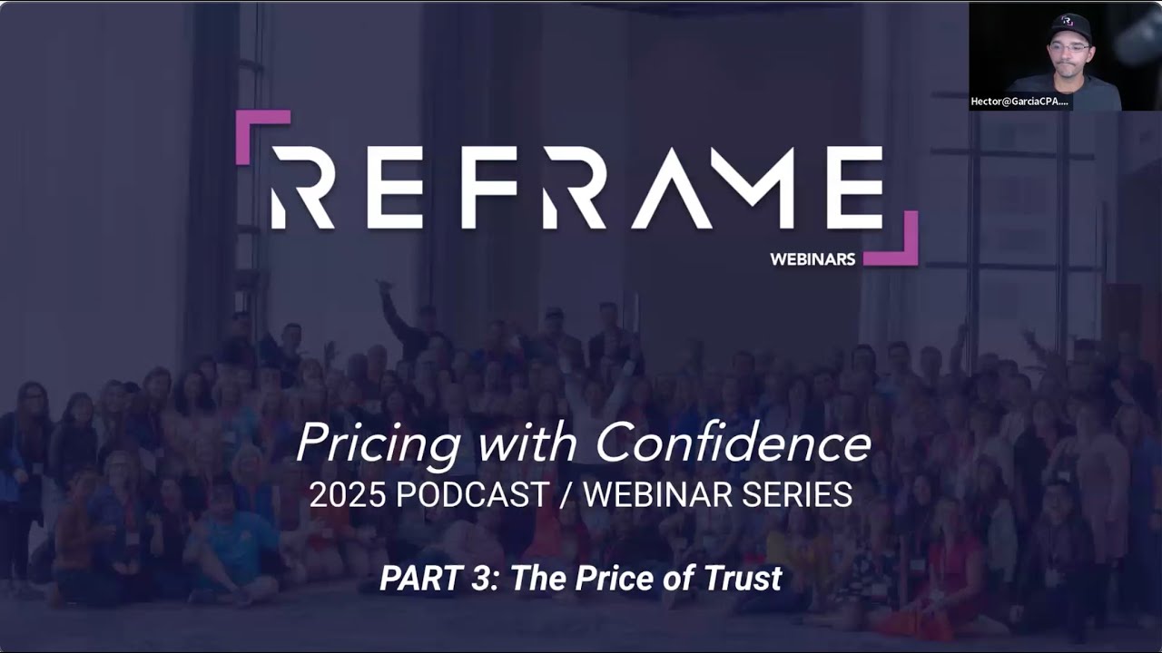 REFRAME Webinars #3: Pricing with Confidence - Trust & Value - YouTube