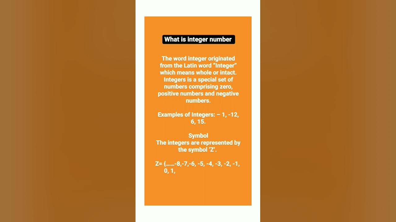 What is Integer Number? full explanation|| #shorts #computer_language ...