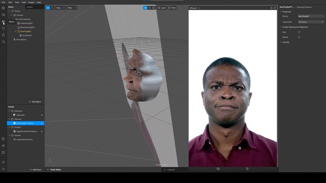 Face Mesh Ripple Vertex Displacement - Spark AR - YouTube