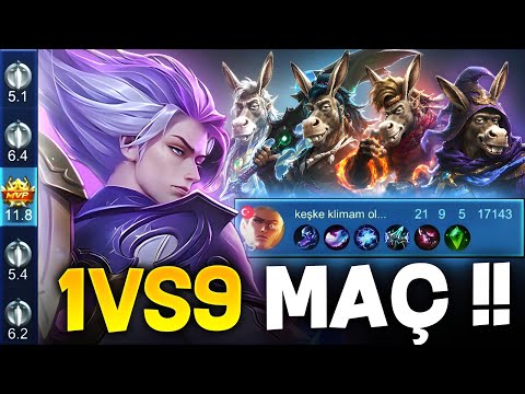 BU GÜCE ŞAHİT OLUN !! NATAN ADC 1VS9 - Mobile Legends