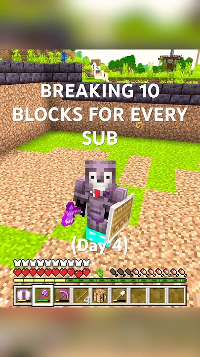 Breaking 10 Blocks for Every New Subscriber (Day 4) #bedrockedition #mcbedrock #minecraft # ...