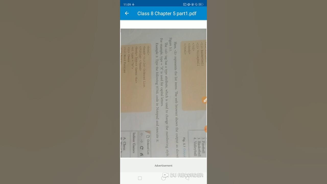 Class 8 Chapter 5 : Working with lists,.images and Tables in HTML - YouTube