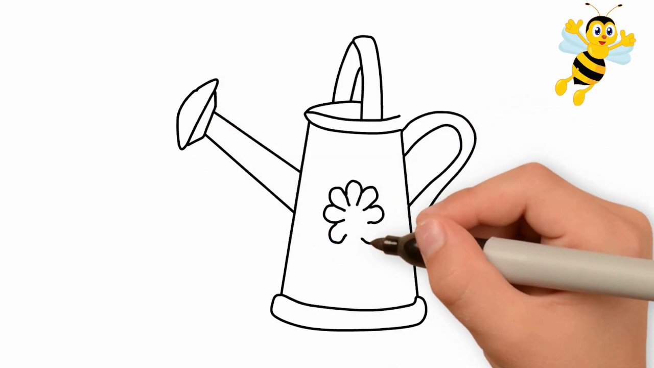 How To Draw A Watering Can Step By Step | Watering Can Drawing Easy ...
