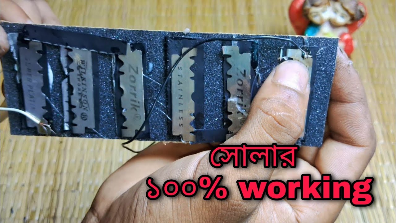 How to make solar panel using Blade // Free energy solar panel with ...