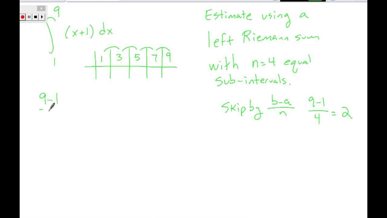 formulas and left Riemann sums - YouTube