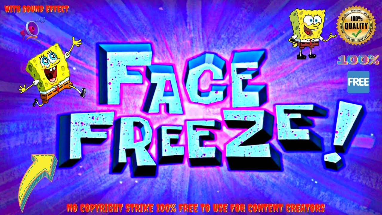 Spongbob Time Card "Face Freeze!" -🔥Sound Effect🔊No Copyright Strike ...