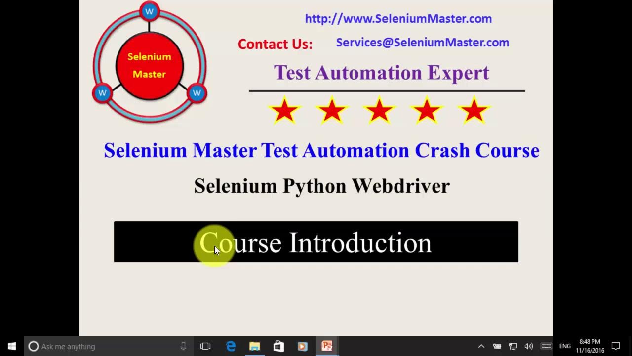Selenium Python Webdriver Crash Course Introduction - YouTube
