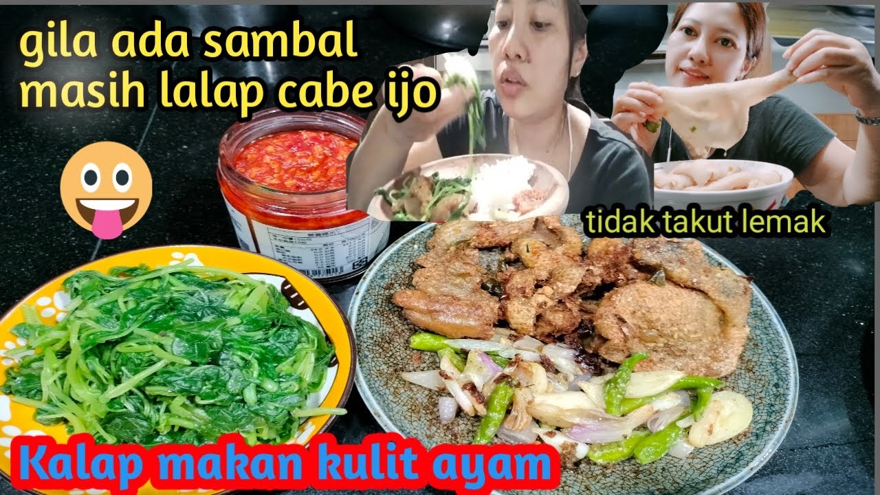 ASMR UGAL UGALAN KULIT AYAM SAMBAL LALAP CABE IJO BRAMBANG BAWANG - YouTube