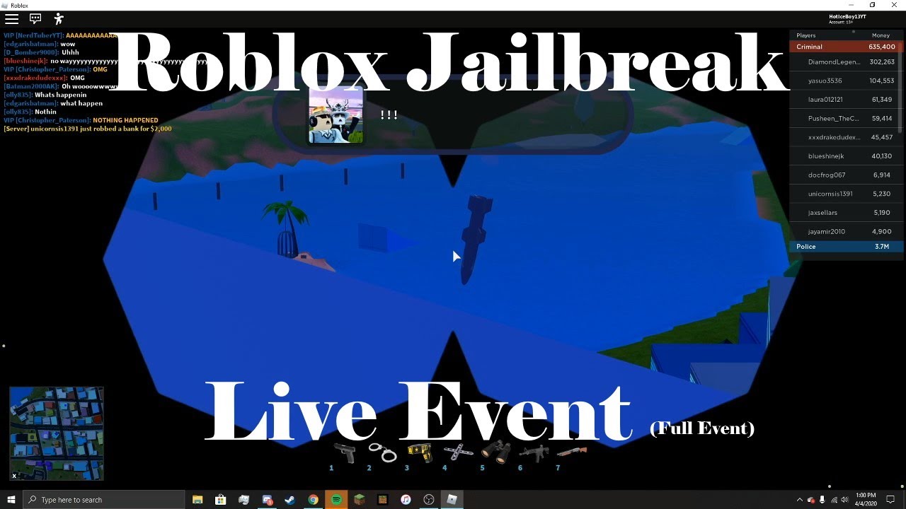 FULL UNEDITED FOOTAGE | Roblox Jailbreak Live Event - YouTube