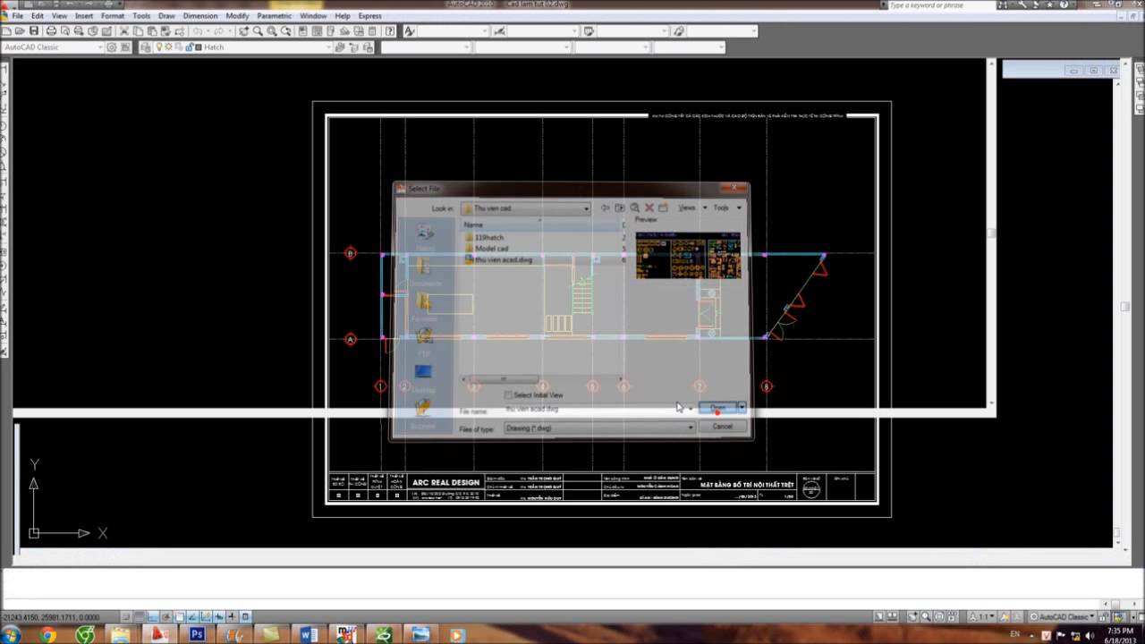 Autocad 5 Hatch và vật dụng - YouTube