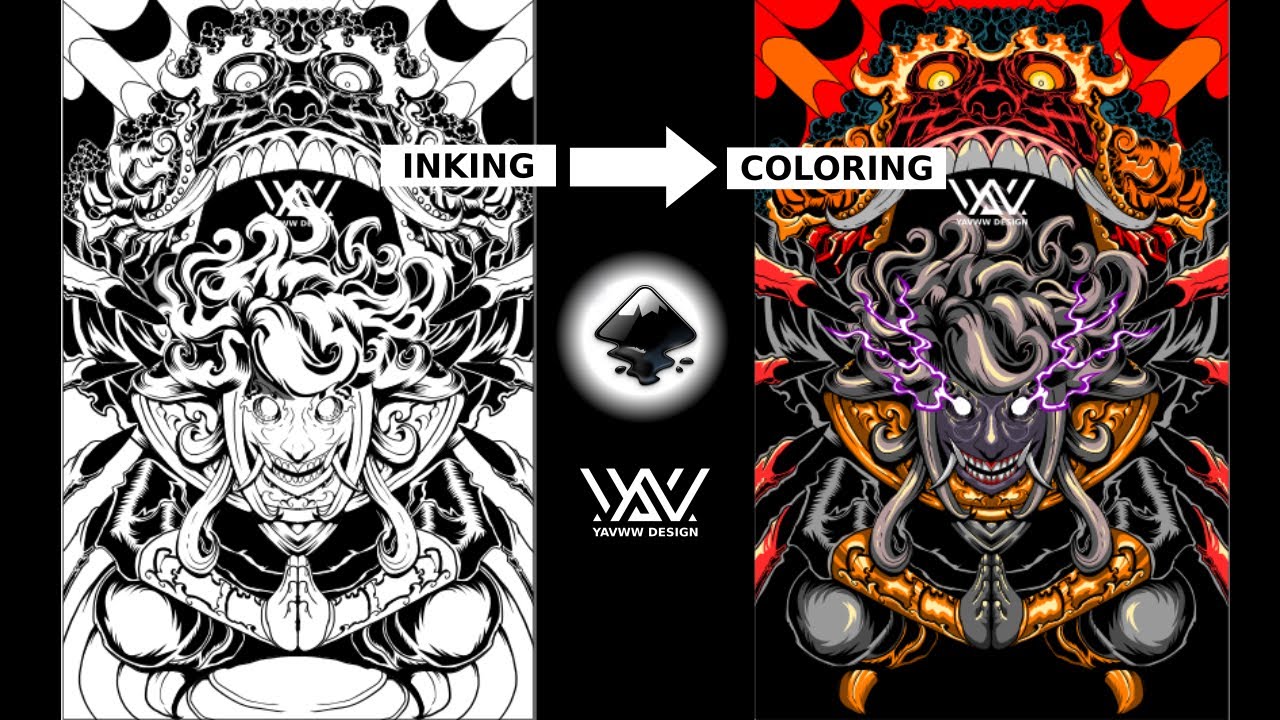 Drawing T-shirt Design use inkscape (Timelapse) - part 2 - YouTube