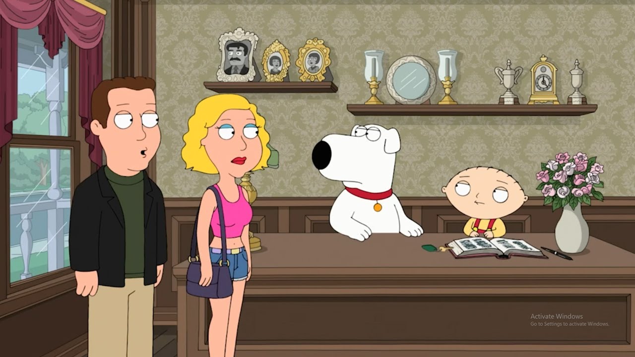 Family Guy S15E18 The Peter Principal - Brian and Stewie run the motel ...