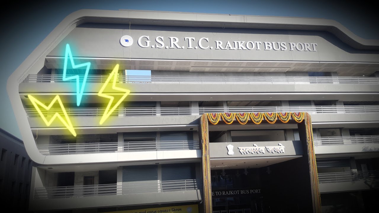 G.S.R.T.C rajkot bus port in open - YouTube