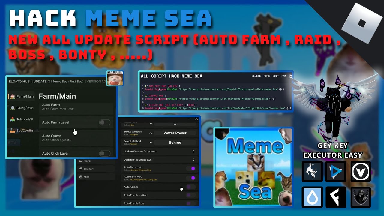 HACK MEME SEA - NEW UPDATE ALL SCRIPT (NO KEY)(AUTO FARM LV, RAID, BOSS ...