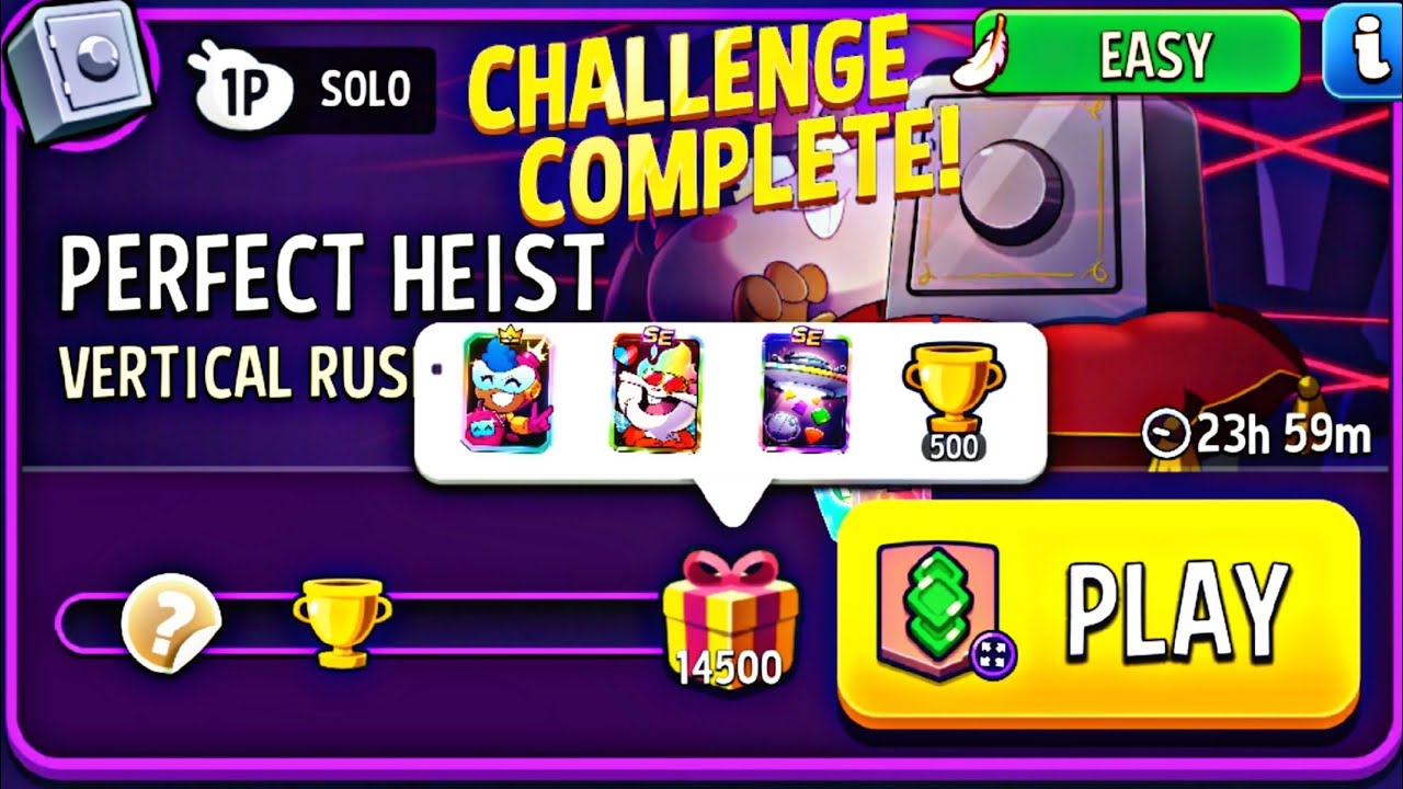 vertical rush perfect heist solo challenge | match masters | very easy ...