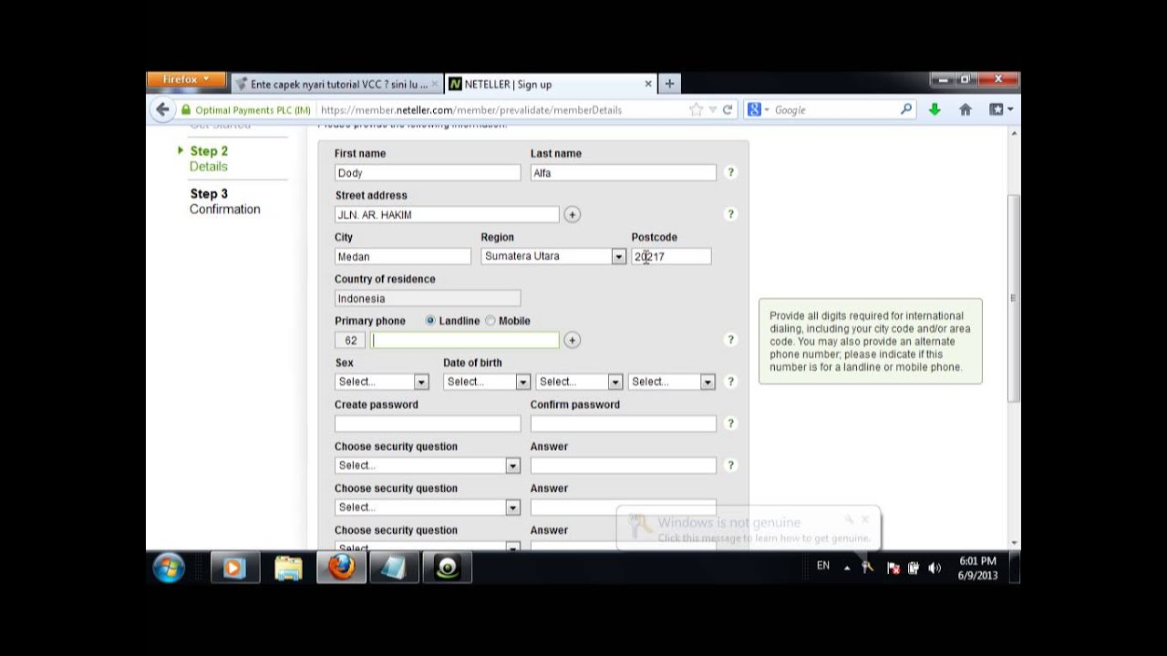Tutorial Membuat VCC Mastercard Neteller - YouTube