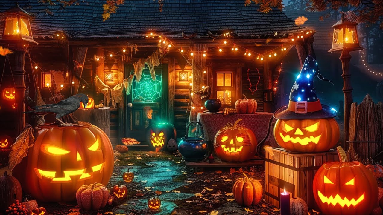 Halloween Night 🎃 Spooky Autumn House, Eerie Music, Pumpkin Glow for ...