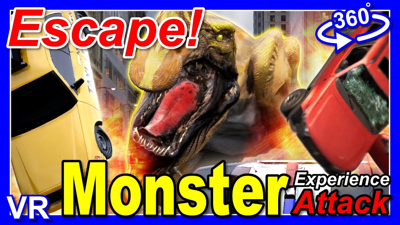 VR 360 4K | Escape Monster Attack Experience | Car Destruction | Robot ...