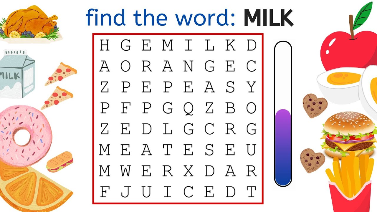 Food Word Search | Find the words in the word search | English Words ...