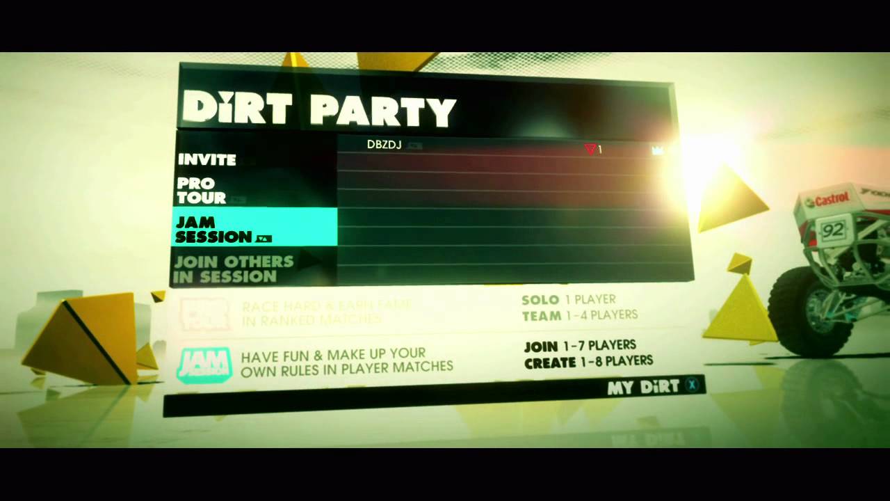 [XBOX 360] DiRT 3 - Menu Part 2 - YouTube