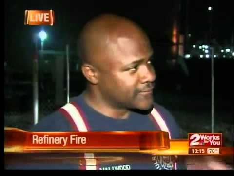 Fire breaks out at W. Tulsa refinery - YouTube