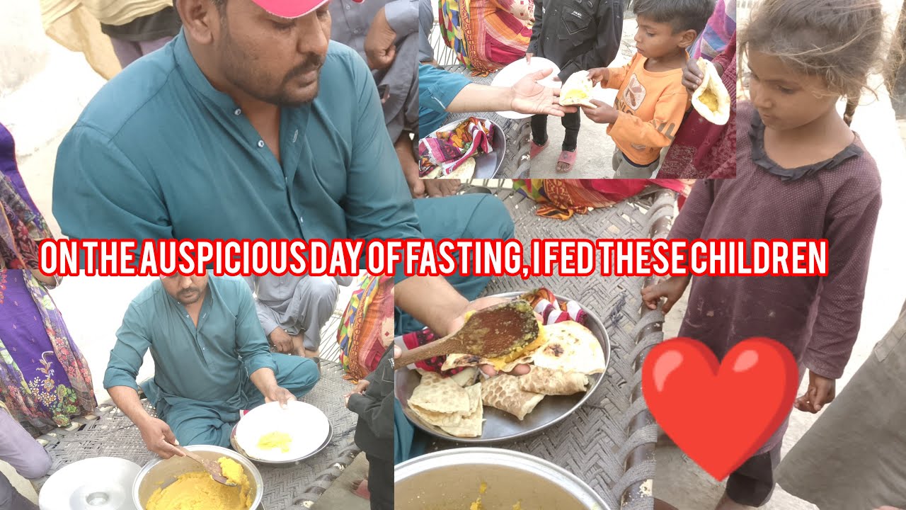 On the auspicious day of fasting, I fed these children - YouTube