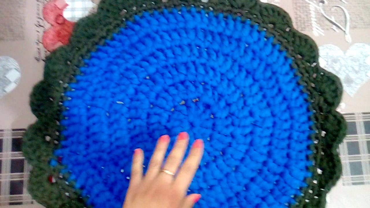 Home Area Floor Rug Carpet Mat Small Round Handmade trico crochet - YouTube
