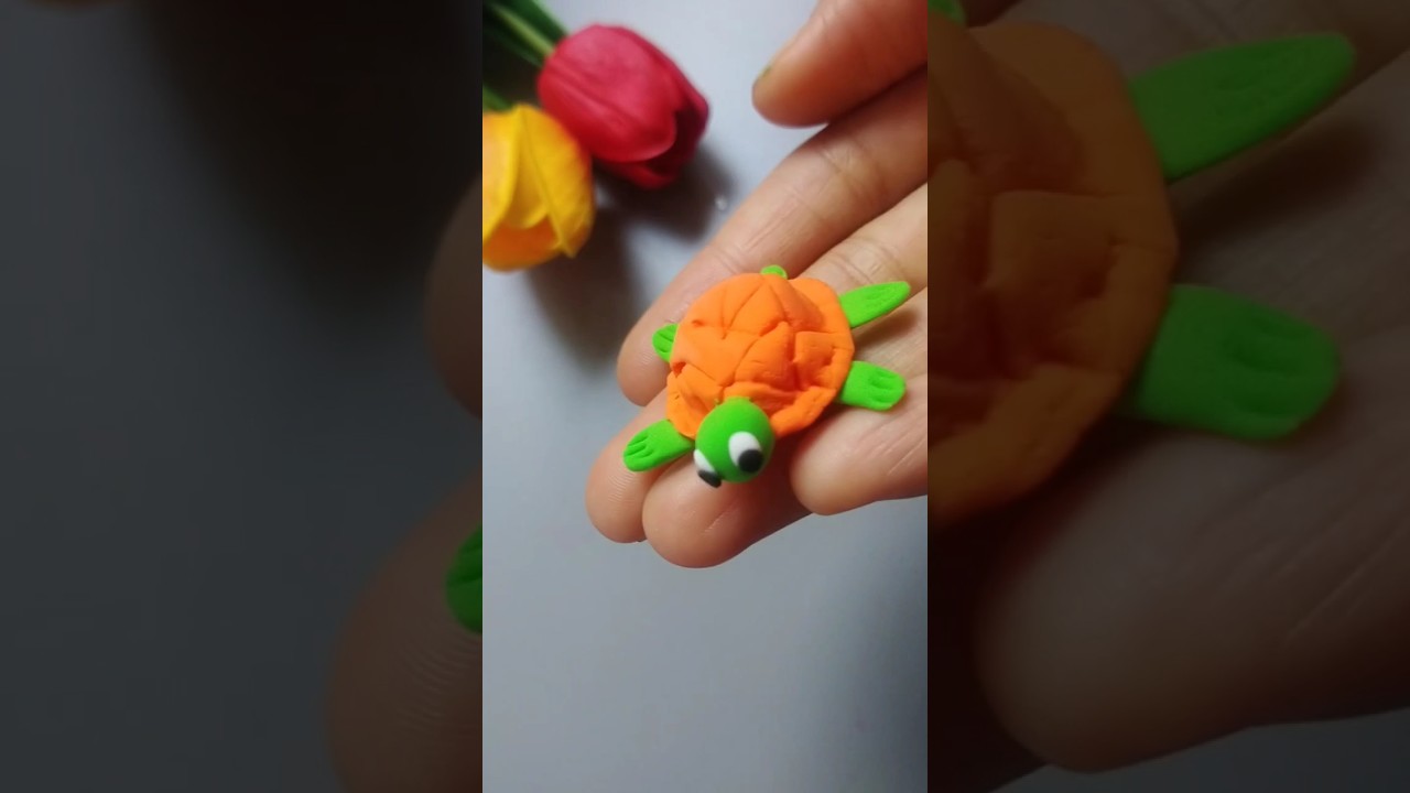 DIY tortoise with clay || ক্লে দিয়ে কচ্ছপ বানানোর টিউটোরিয়াল # ...
