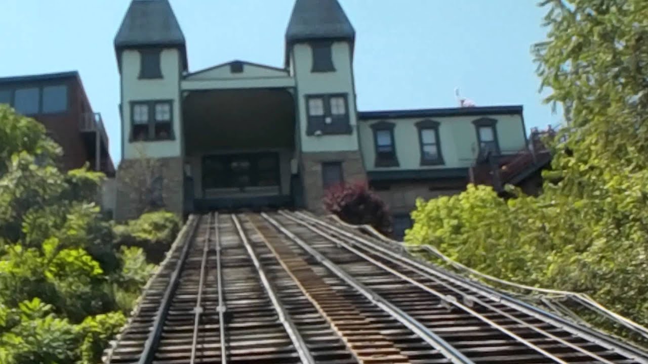 Going up the Funicular Incline in Pittsburgh, PA w/ look at non working ...
