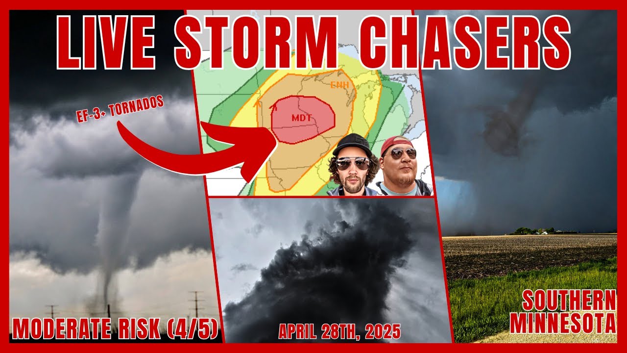 Live Storm Chaser in Southern Minnesota | EF-3+ Tornados Possible - YouTube