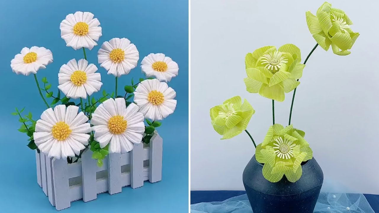 Flower Bouquet Made From Waste Recycled Materials | DIY Home Decoration ...