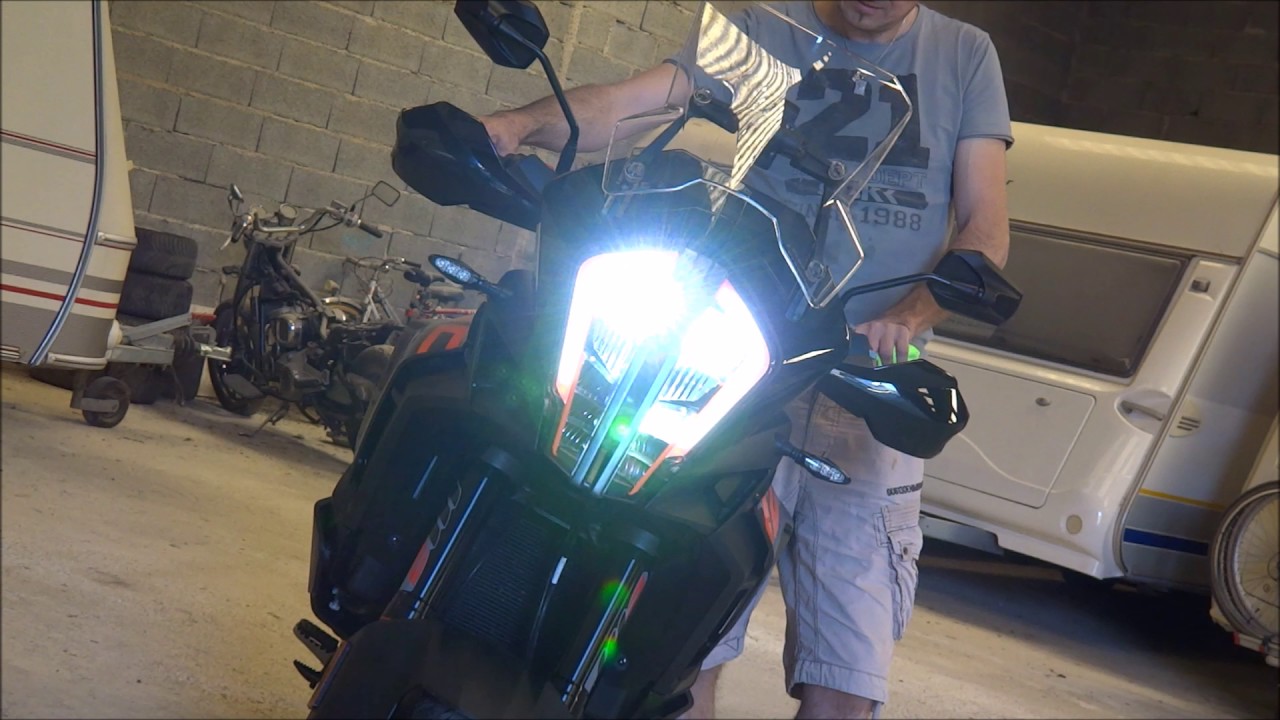 LED Light test & Stock Sound KTM 1290 Super Adventure S 2017 - YouTube