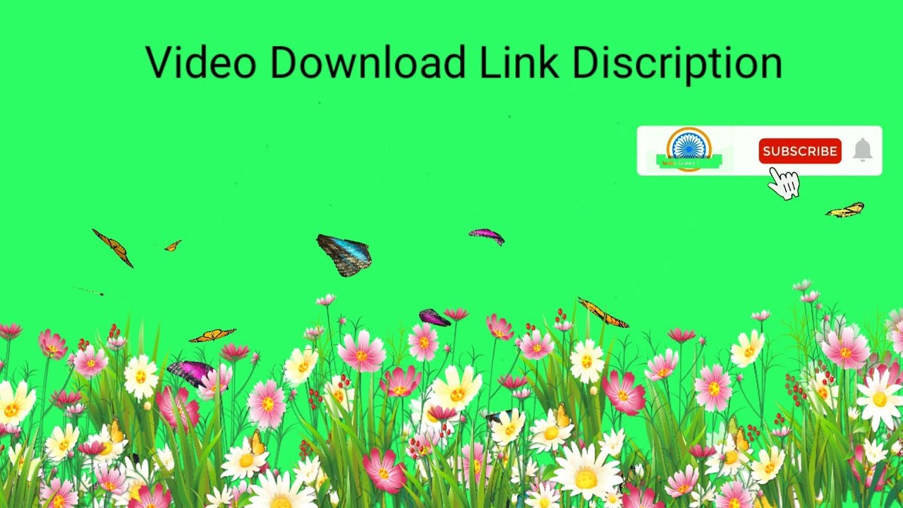 Flower frame green screen video ।। flower frame with Butterfly effect ...