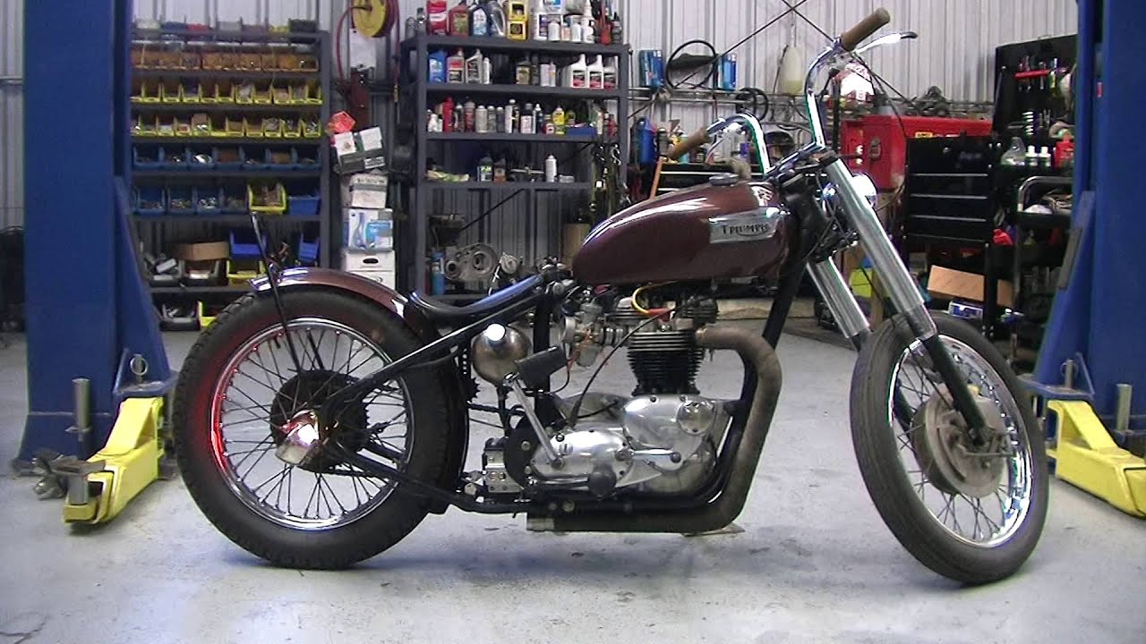 1969 Triumph T120 Bonneville Hardtail Rigid - YouTube