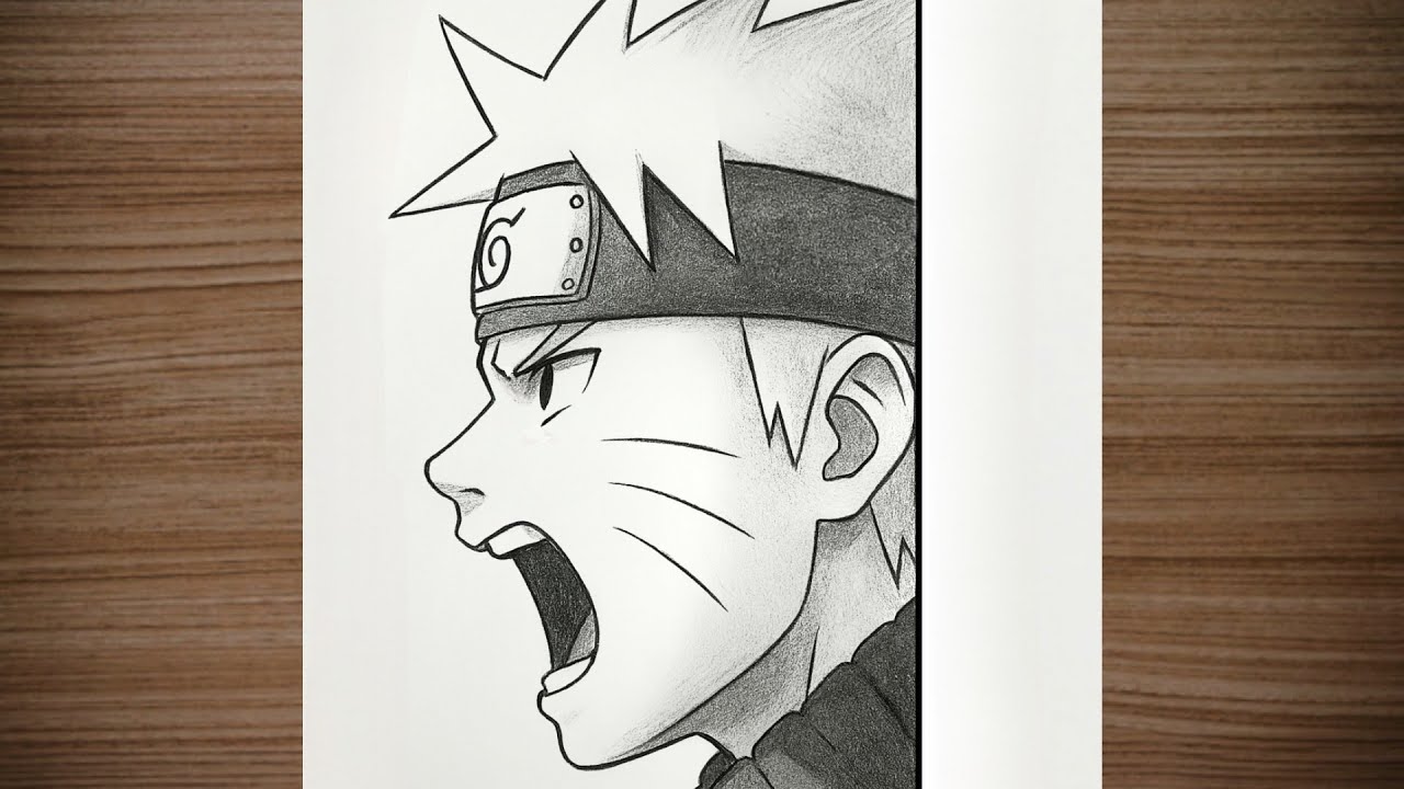 how to draw Naruto Uzumaki step by step | Naruto side view drawing ...