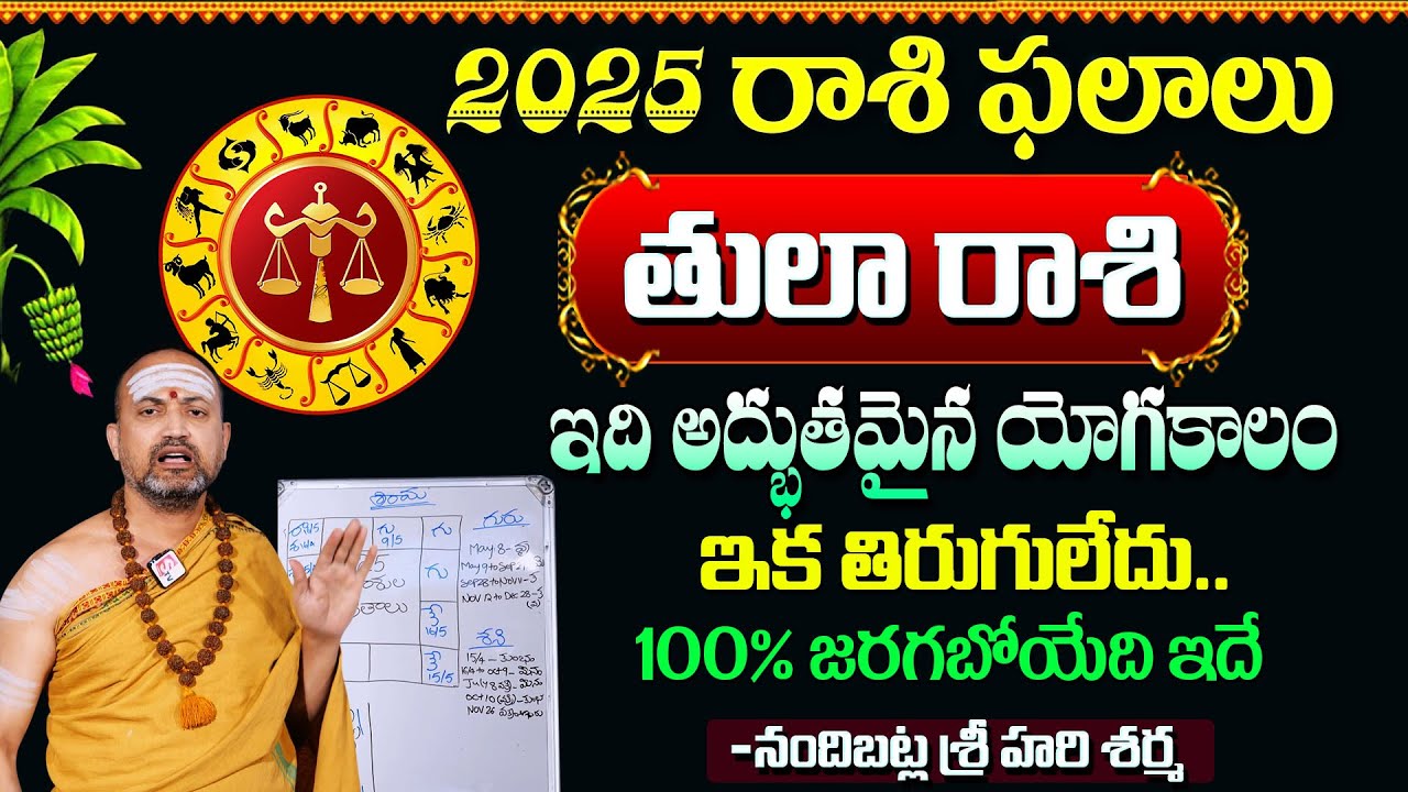 Tula Rashi Phalalu 2025 | Tula Rashi Horoscope 2025 | Libra Sign - YouTube