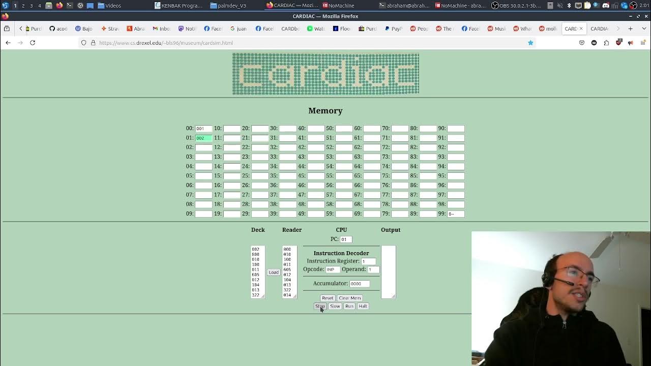 A paperless CARDIAC paper computer emulator runs in your web browser with JavaScript - YouTube