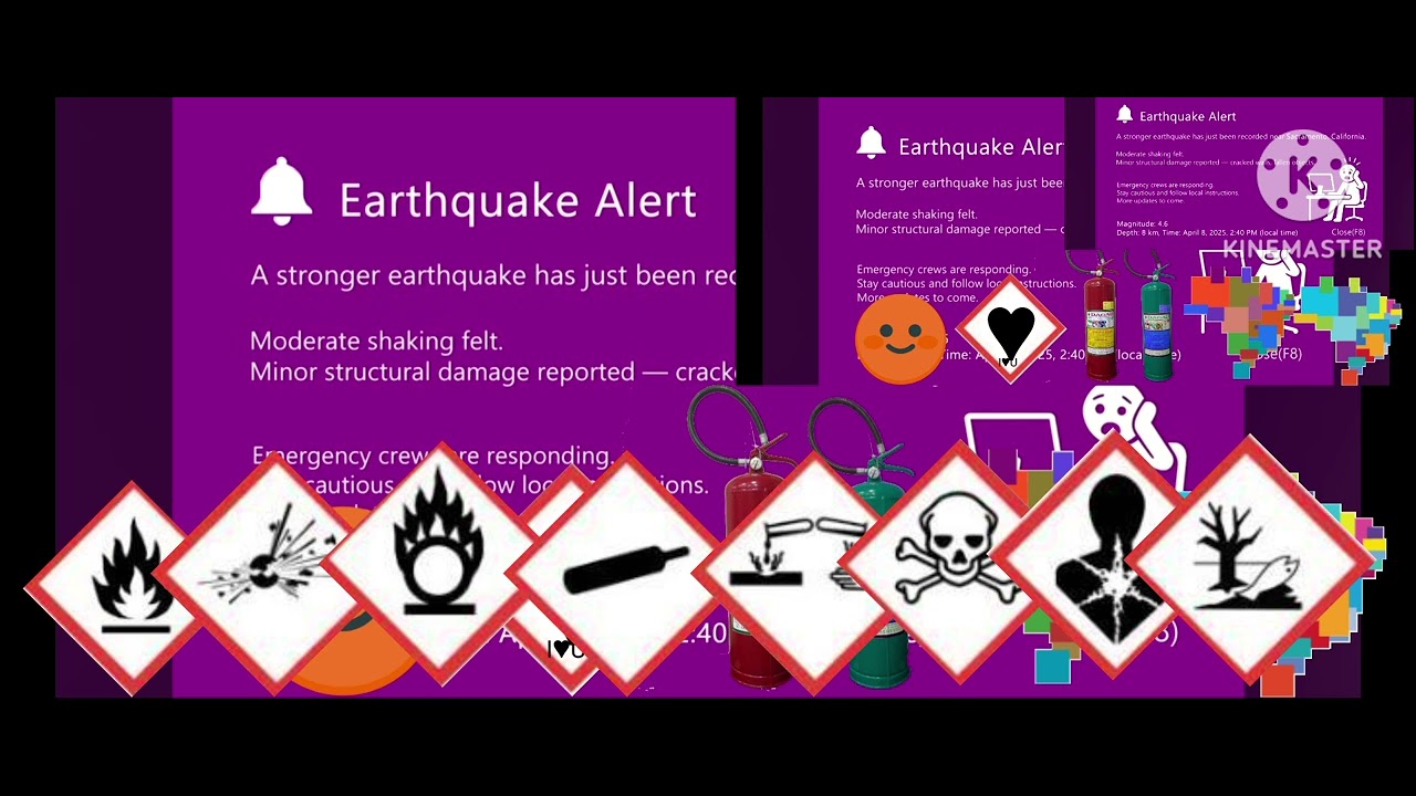 earthquake alert kill screen with 8 dangers (WARNING SUPER SUPER LOUD ...