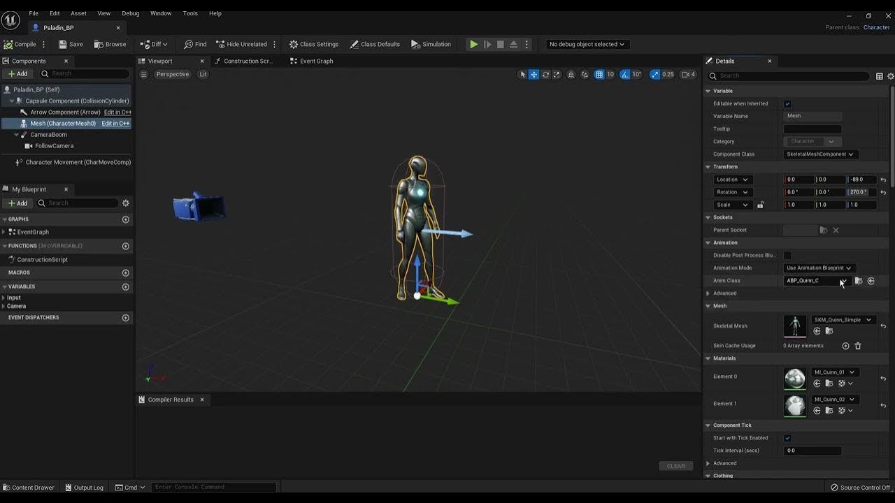UE5 Blueprints Tutorial 068-21 Create Animations, Fixing T-pose, Skeltal Mesh - YouTube