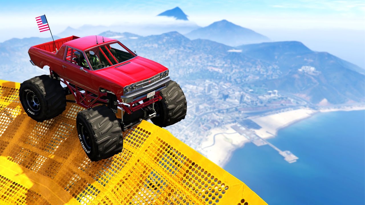 MILE HIGH MONSTER TRUCK DERBY! (GTA 5 Funny Moments) - YouTube
