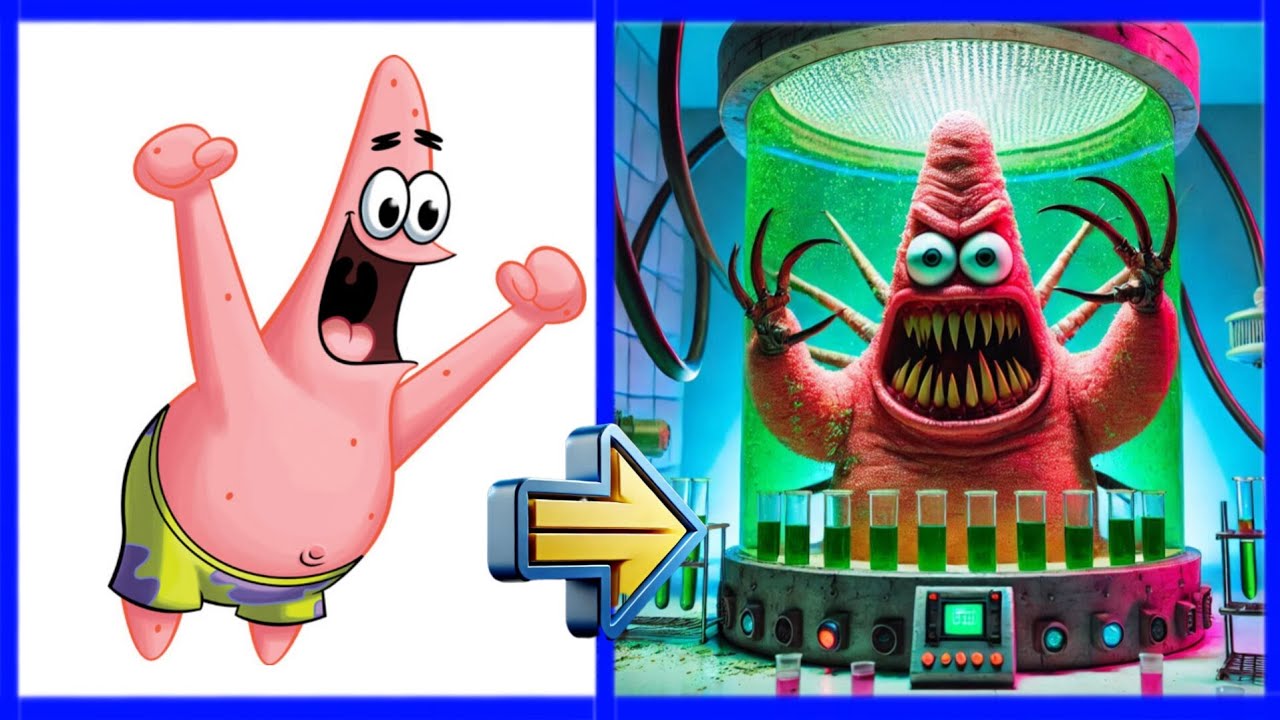 horror giant all characters spongebob in the genetic modification ...