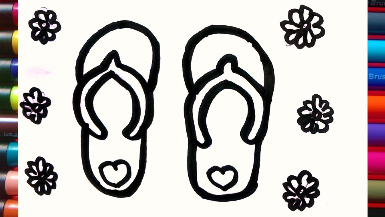 Flip Flop Drawing, colouring and painting for, Toddlers | & kid's | How ...