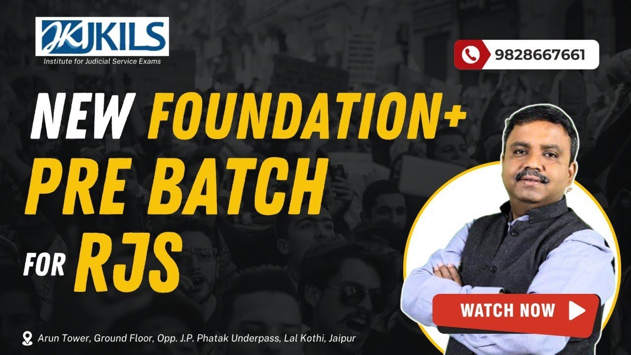 New Foundation + Pre Batch for RJS | Crack RJS with JKILS | Enroll Now - YouTube