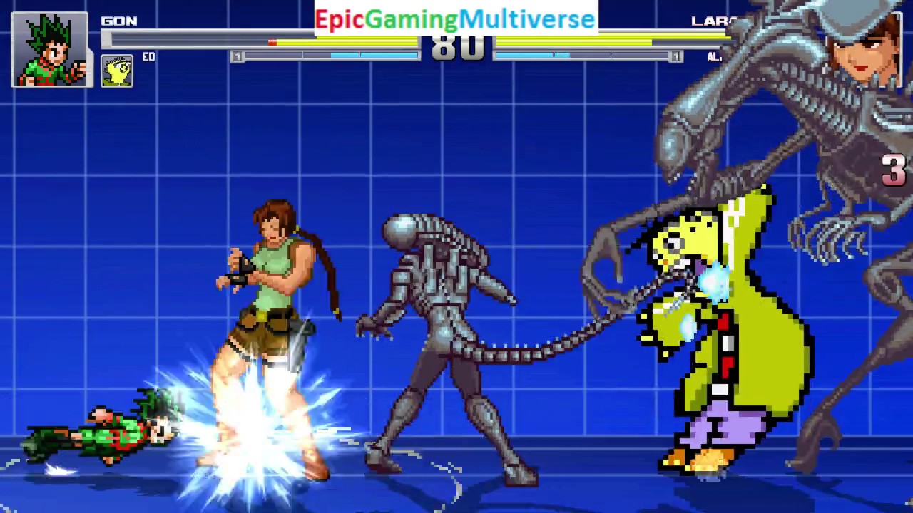 The Alien Queen And Lara Croft VS Gon Freecss And Ed In A MUGEN Match ...