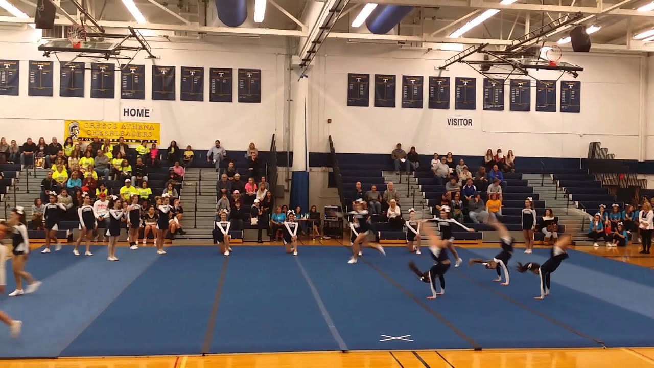 Pittsford Cheerleading at Webster Thomas hs - YouTube