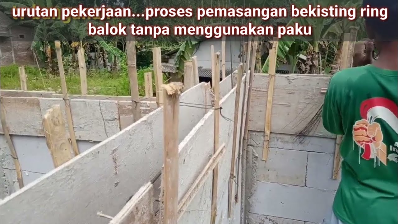 tanpa paku | cara pasang bekisting ring balok - YouTube