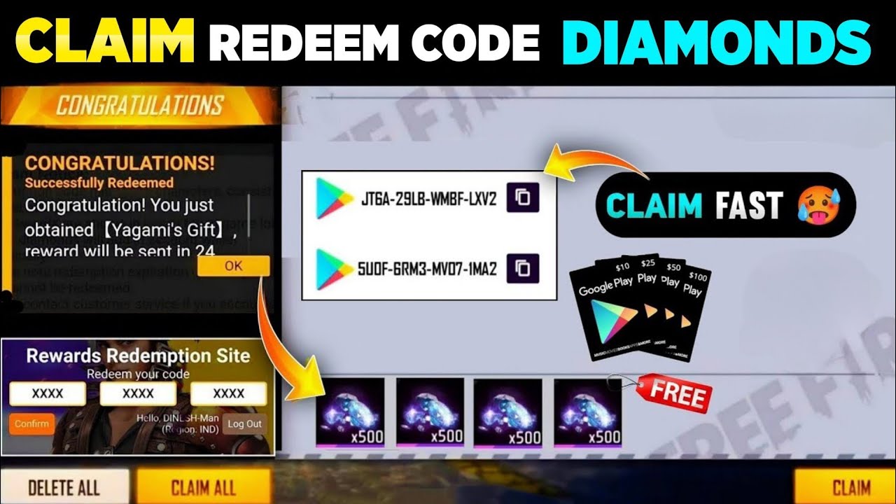 🔥CLAIM FREE DIAMONDS 💎 REDEEM CODE| BEST FREE DIAMOND EARNING APP| FREE ...
