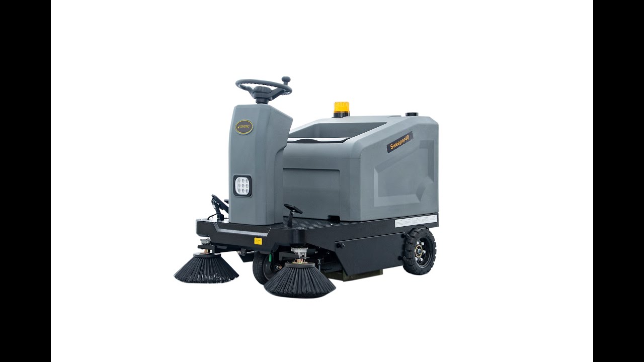 Ride-On Floor Sweeper, Industrial Floor Sweeper, 40" 48V 4*67Ah, Water ...