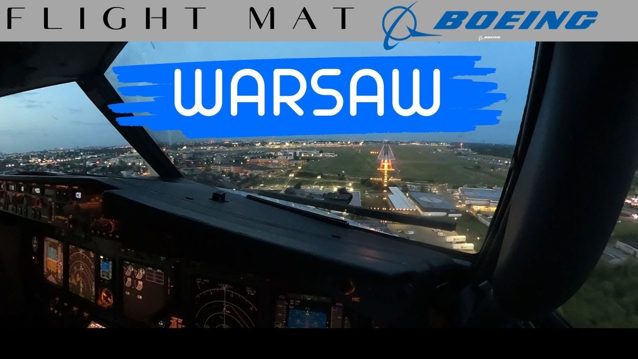Evening landing in Warsaw runway 11 - YouTube