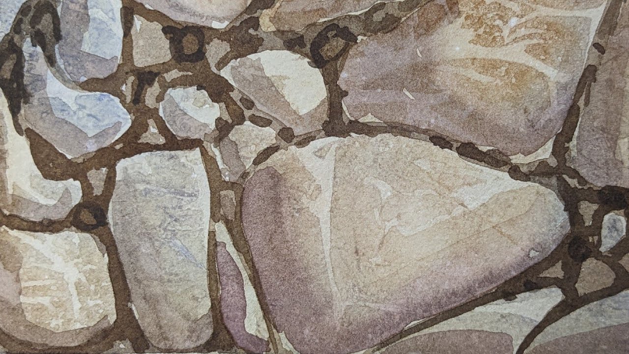 Watercolor Hack: Stunning Stones with Plastic Wrap Texture | Easy Stone ...